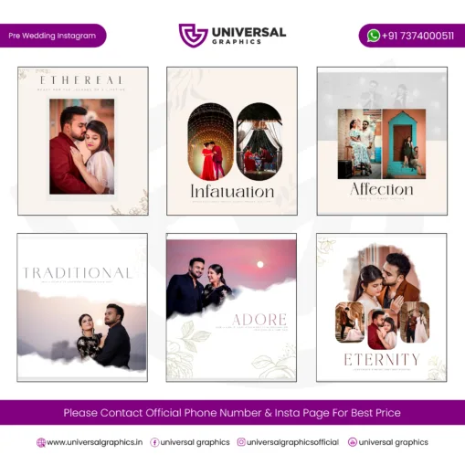 Best Pre Wedding Instagram Post Templates | Universal Graphics