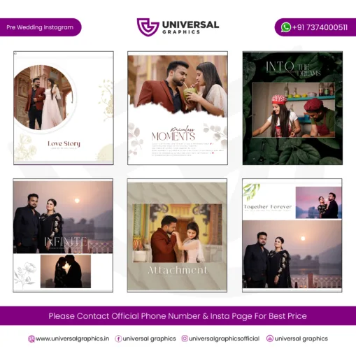 Best Pre Wedding Instagram Post Templates | Universal Graphics