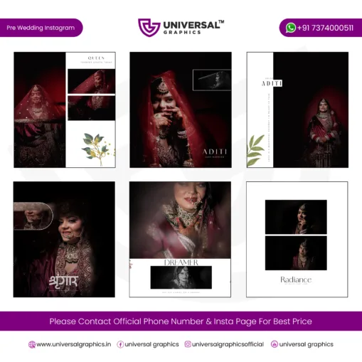 High Quality Wedding & Pre-Wedding Instagram Post Design