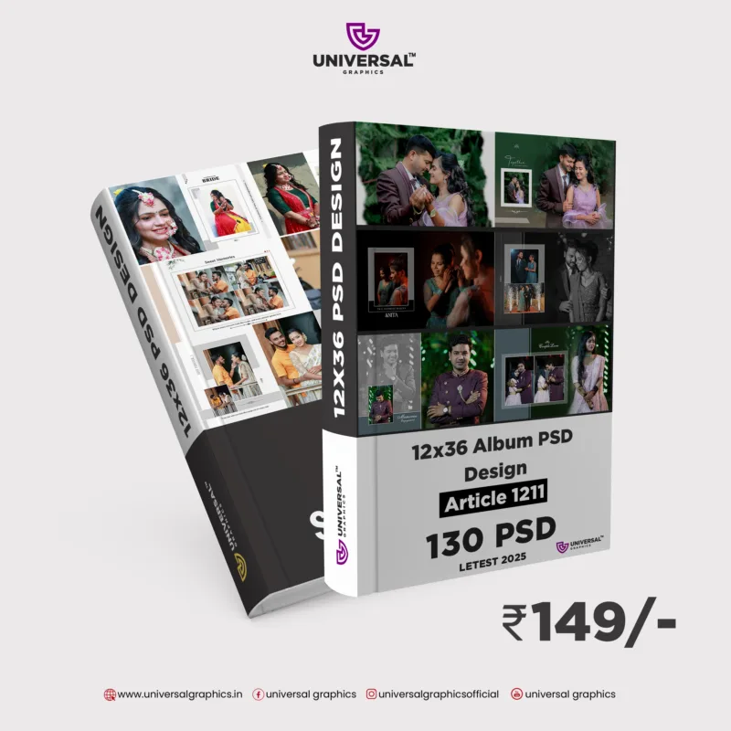 Outstanding Premium 12x36 Wedding Album Design PSD Templates