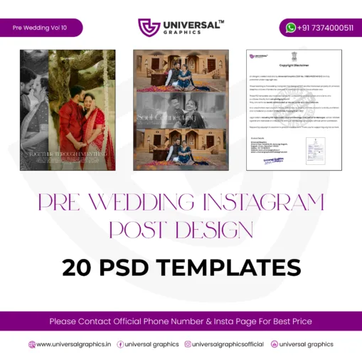 20 Powerful Pre Wedding Instagram Post Design PSD | Universal Graphics